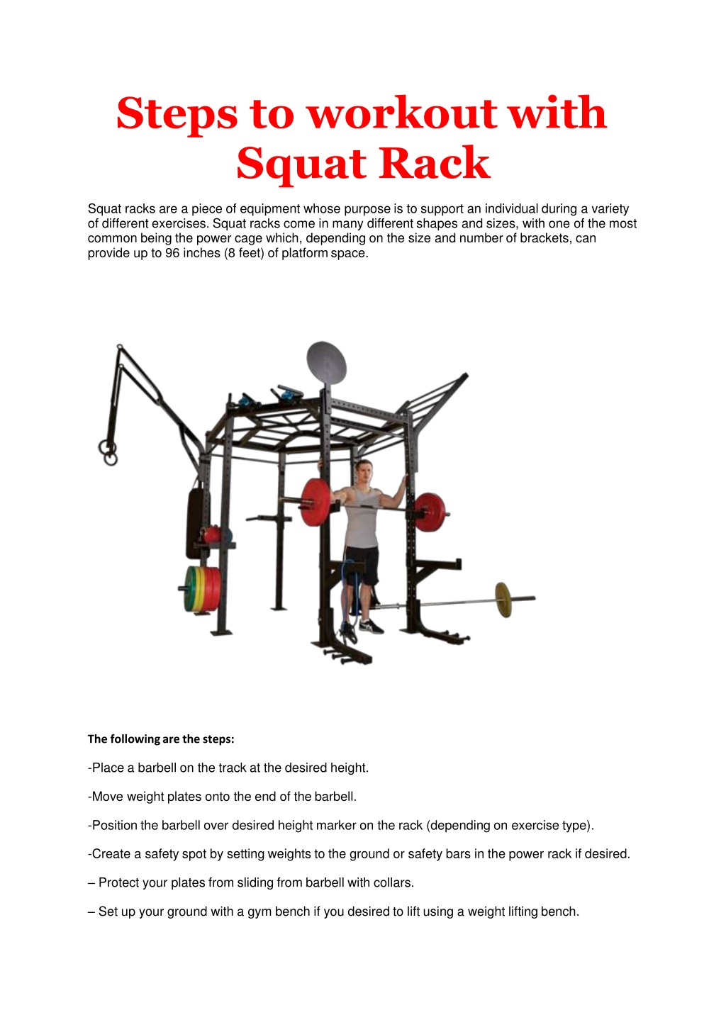 PPT - Steps to workout with Squat Rack-converted PowerPoint ...