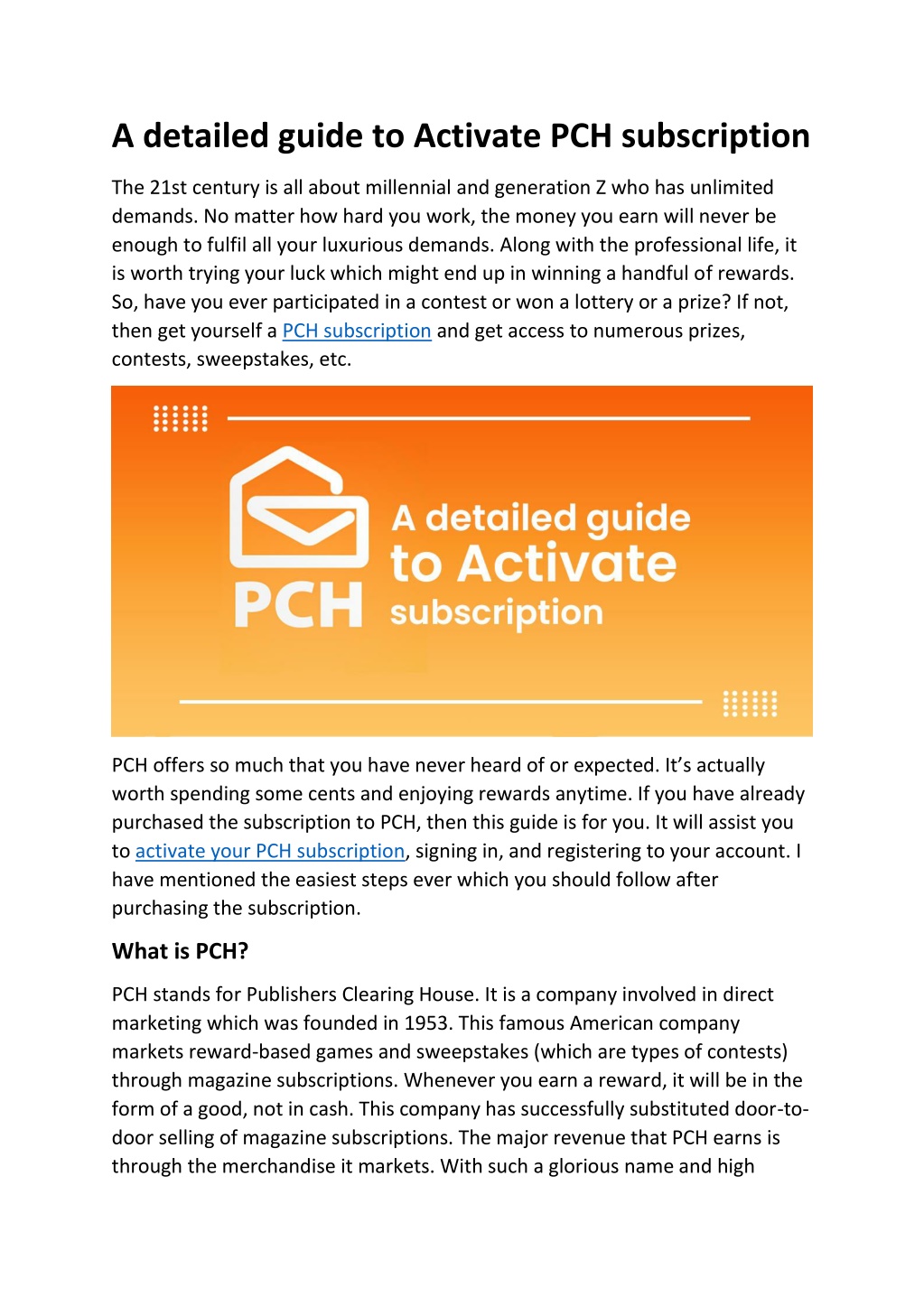 PPT - A detailed guide to Activate PCH subscription PowerPoint ...