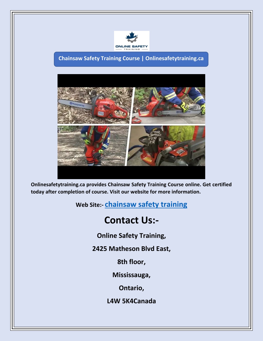 PPT - chainsaw safety training PowerPoint Presentation, free download ...