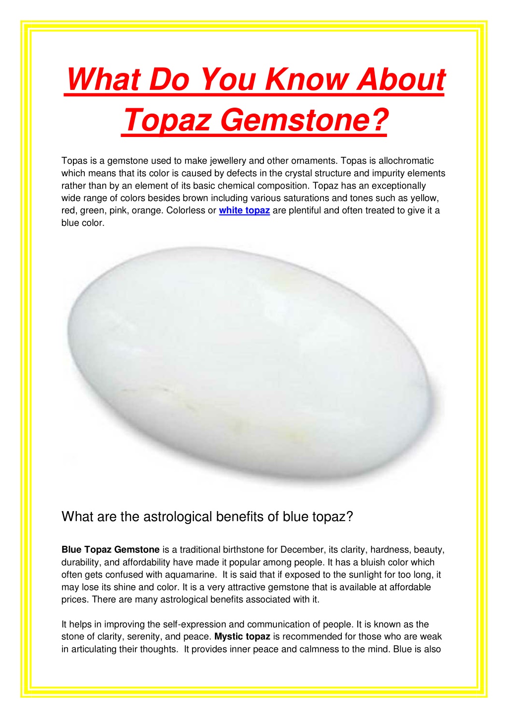 PPT - What Do You Know About Topaz Gemstone PowerPoint Presentation ...