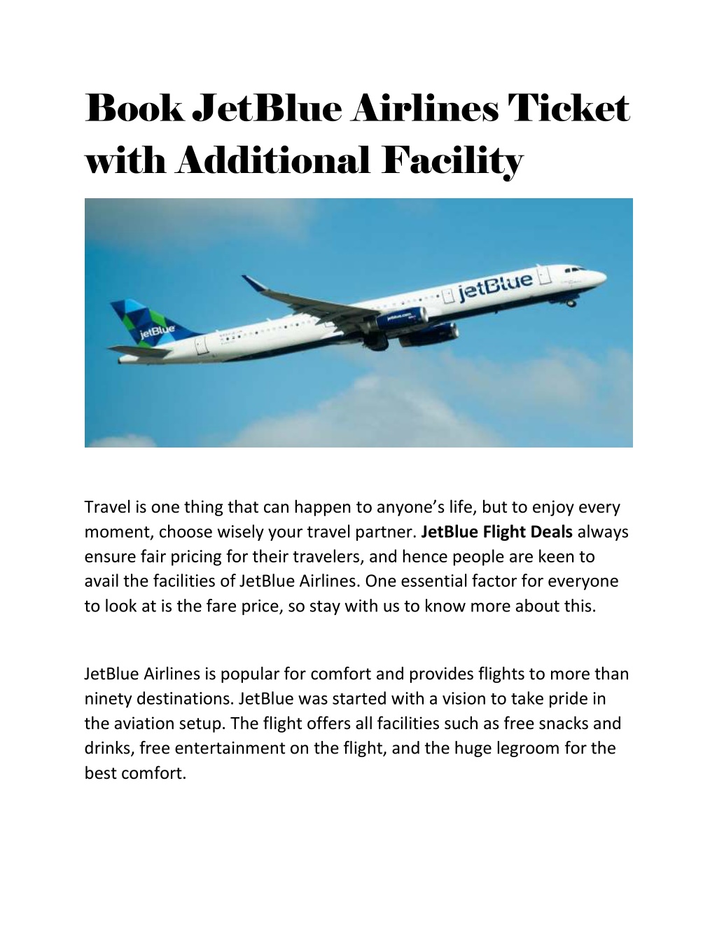 PPT - Book JetBlue Airlines Ticket with Additional Facility PowerPoint ...
