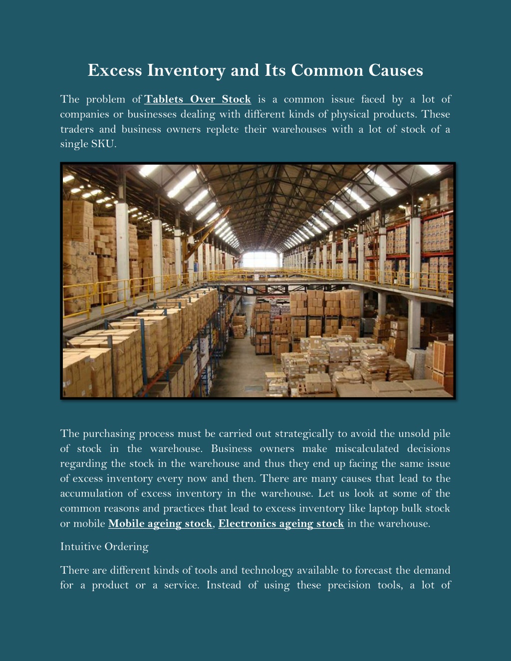 PPT - Excess Inventory and Its Common Causes PowerPoint Presentation ...