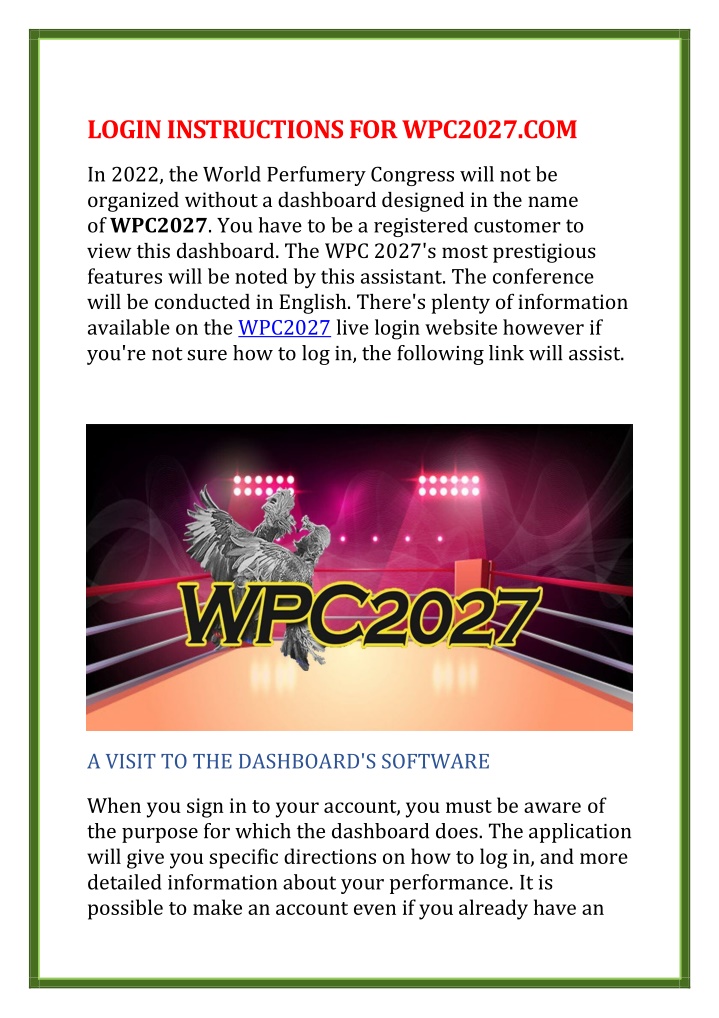PPT - LOGIN INSTRUCTIONS FOR WPC2027.COM PowerPoint Presentation, free ...