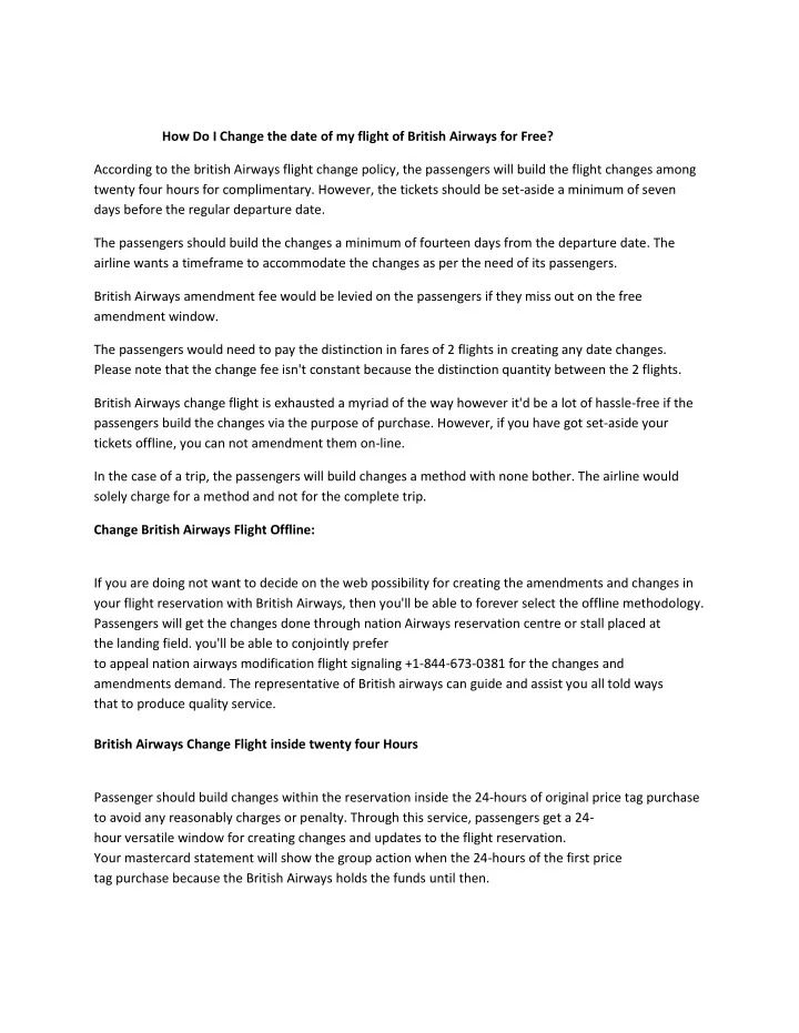PPT - british Airways flight change policy PowerPoint Presentation ... PPT - british Airways flight change policy PowerPoint Presentation ...