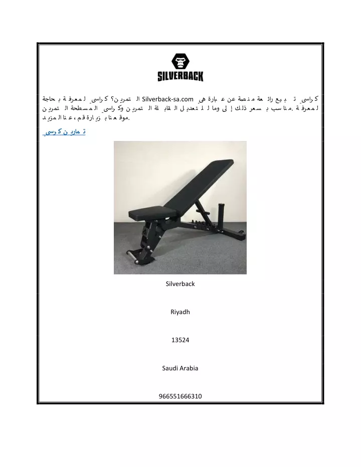 PPT - كرسي تمارين Silverback-sa.com PowerPoint Presentation - ID:11322236