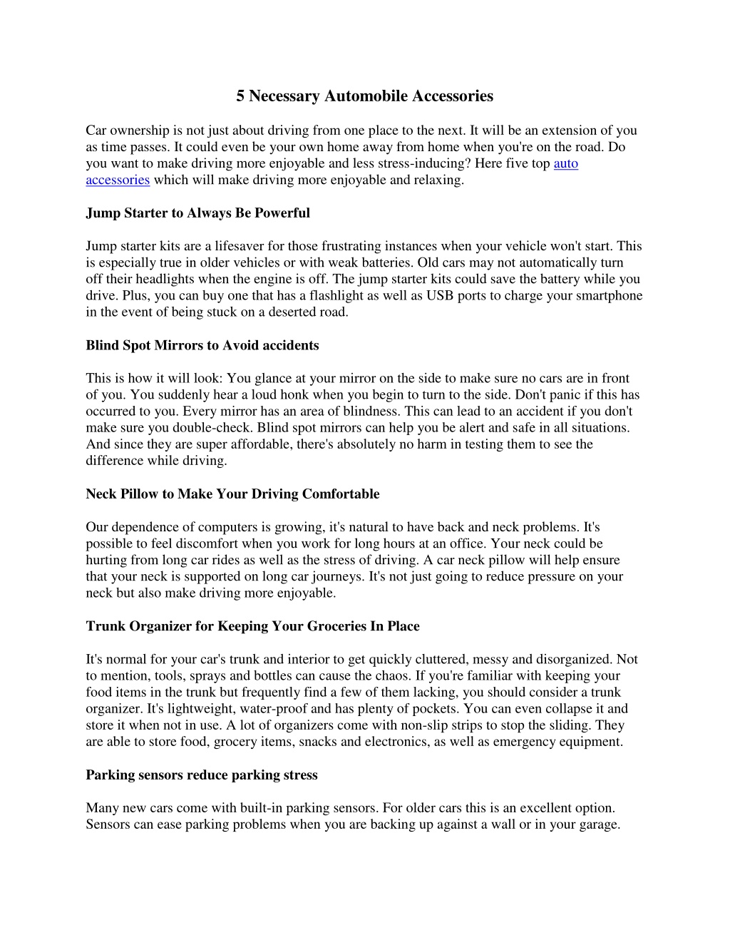 PPT - 5 Necessary Automobile Accessories PowerPoint Presentation, free ...