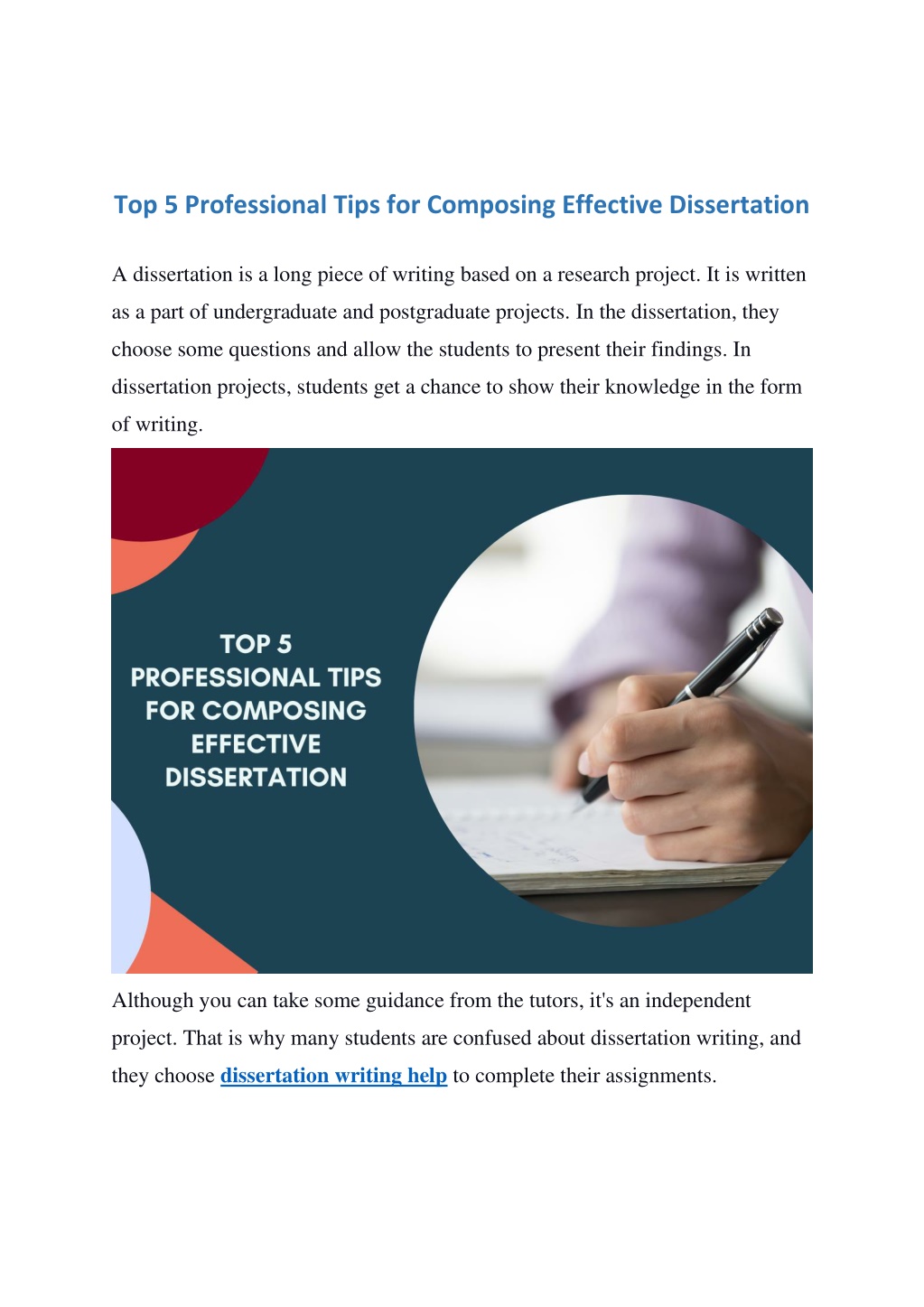 PPT - Top 5 Professional Tips for Composing Effective Dissertation ...