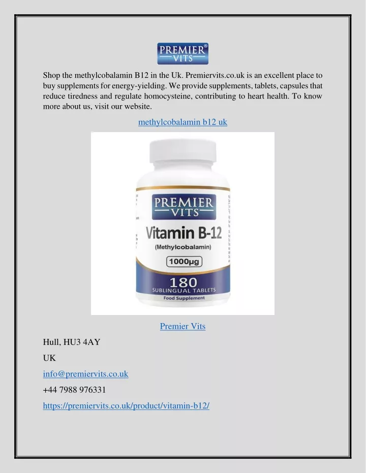 Ppt Methylcobalamin B12 Uk Uk Powerpoint Presentation