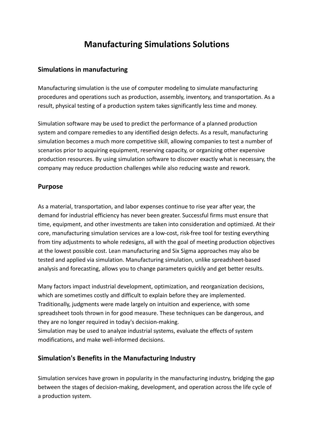PPT - Manufacturing Simulations Solutions PowerPoint Presentation, free ...