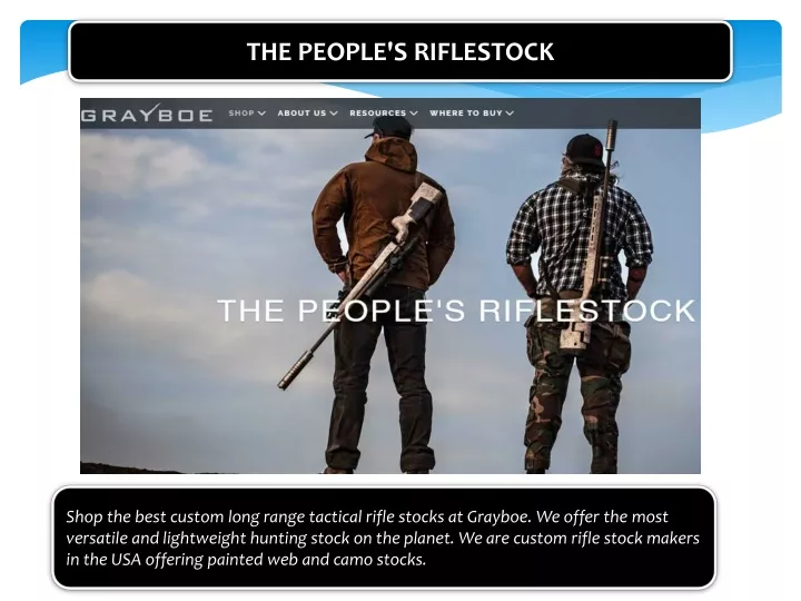 PPT - Buy Best Custom Long Range Hunting Rifle Stocks At Grayboe Stocks ...
