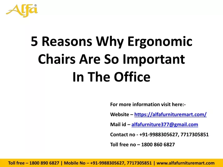 Ppt 5 Reasons Why Ergonomic Chairs Are So Important In The Office