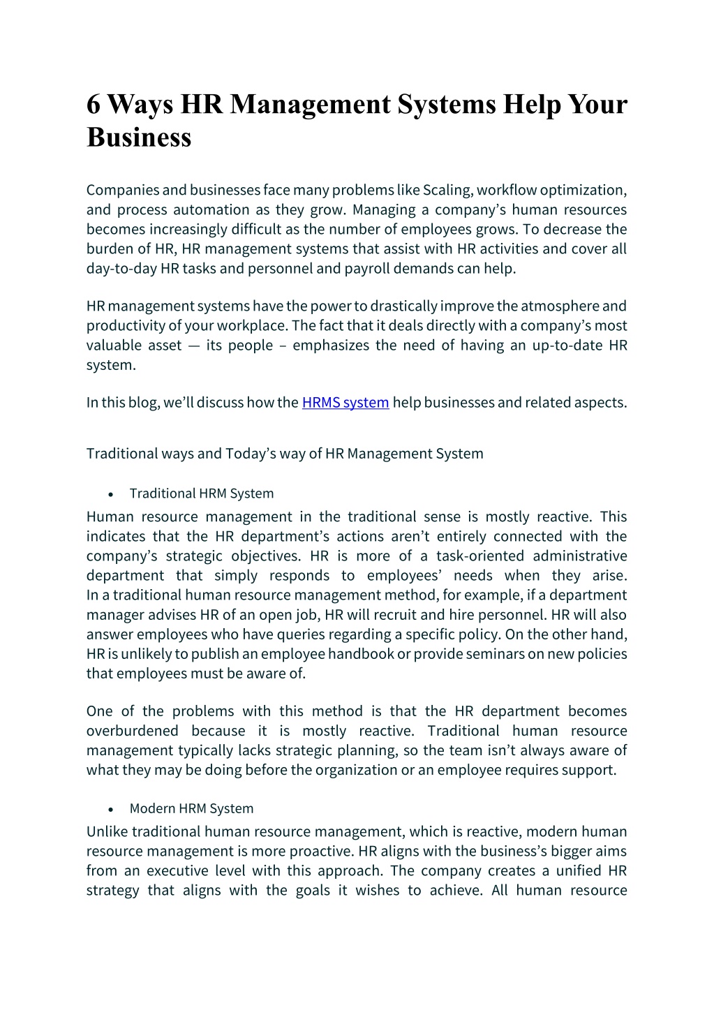 PPT - 6 Ways HR Management Systems Help Your Business PowerPoint ...