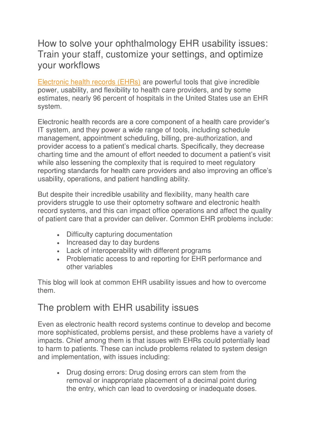 PPT - How To Address Ophthalmology EHR Usability Issues PowerPoint ...