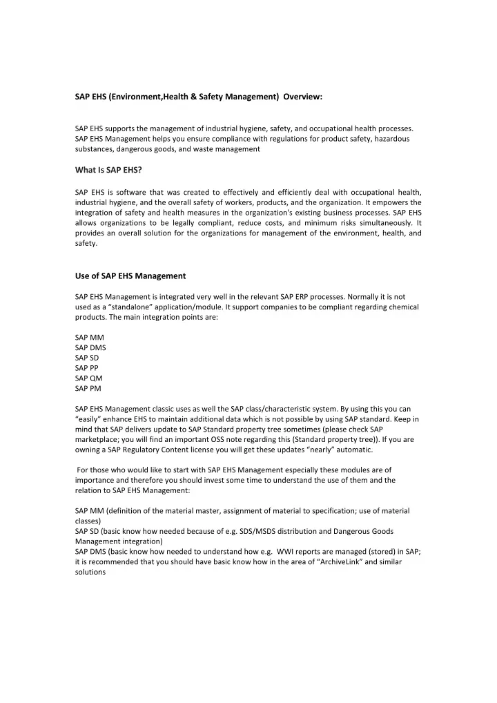 PPT - SAP EHS Training | SAP EHS Course | SAP EHS Overview PowerPoint ... PPT - SAP EHS Training | SAP EHS Course | SAP EHS Overview PowerPoint ...