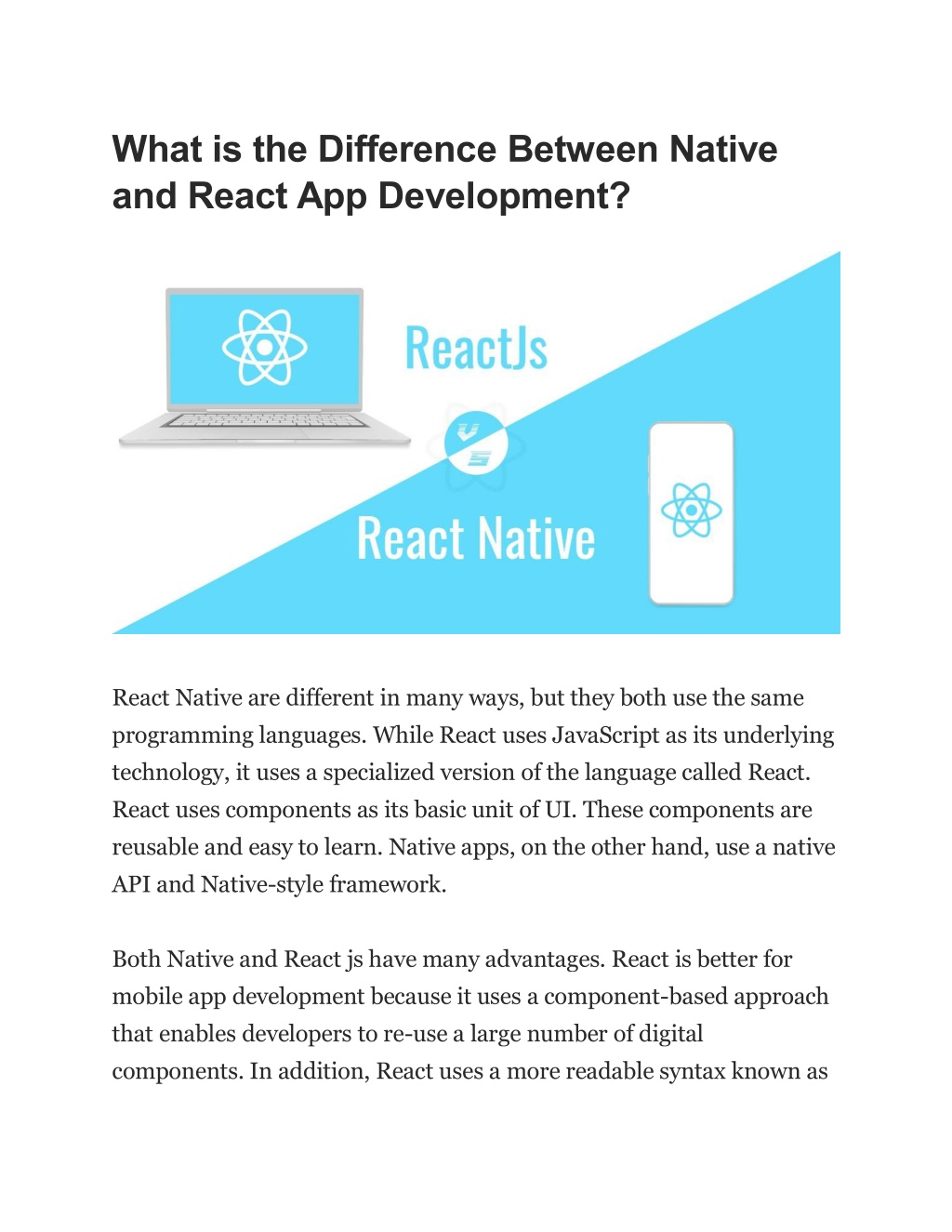PPT - What is the Difference Between Native and React App Development ...