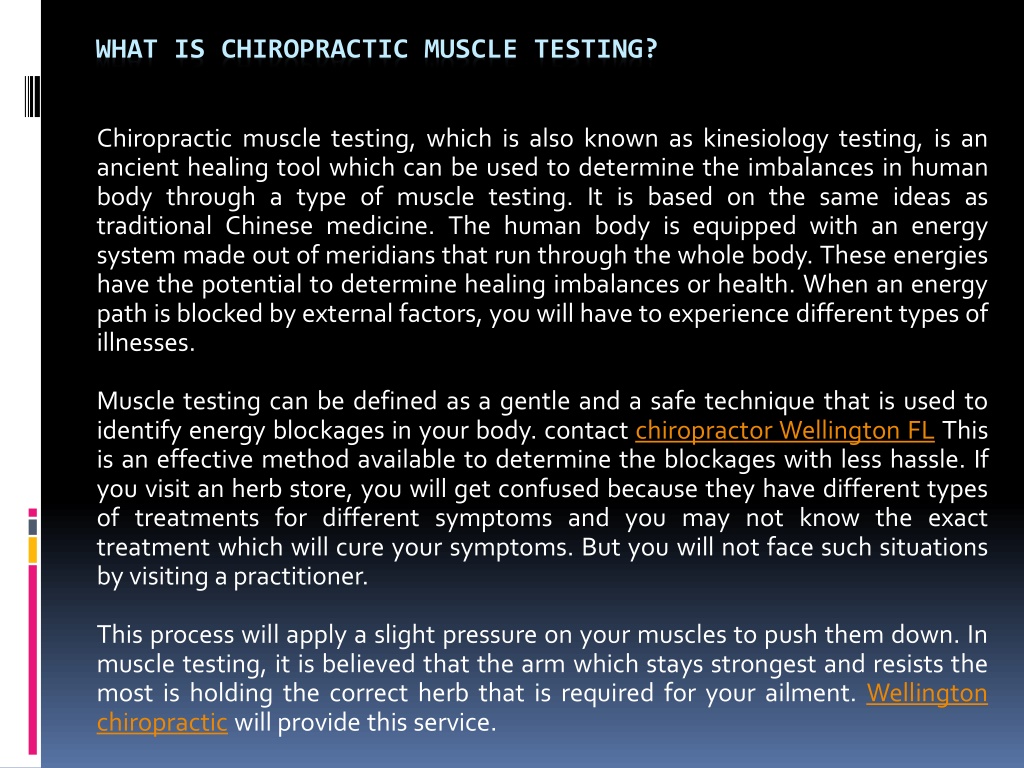PPT - Chiropractic Muscle Testing PowerPoint Presentation, free ...