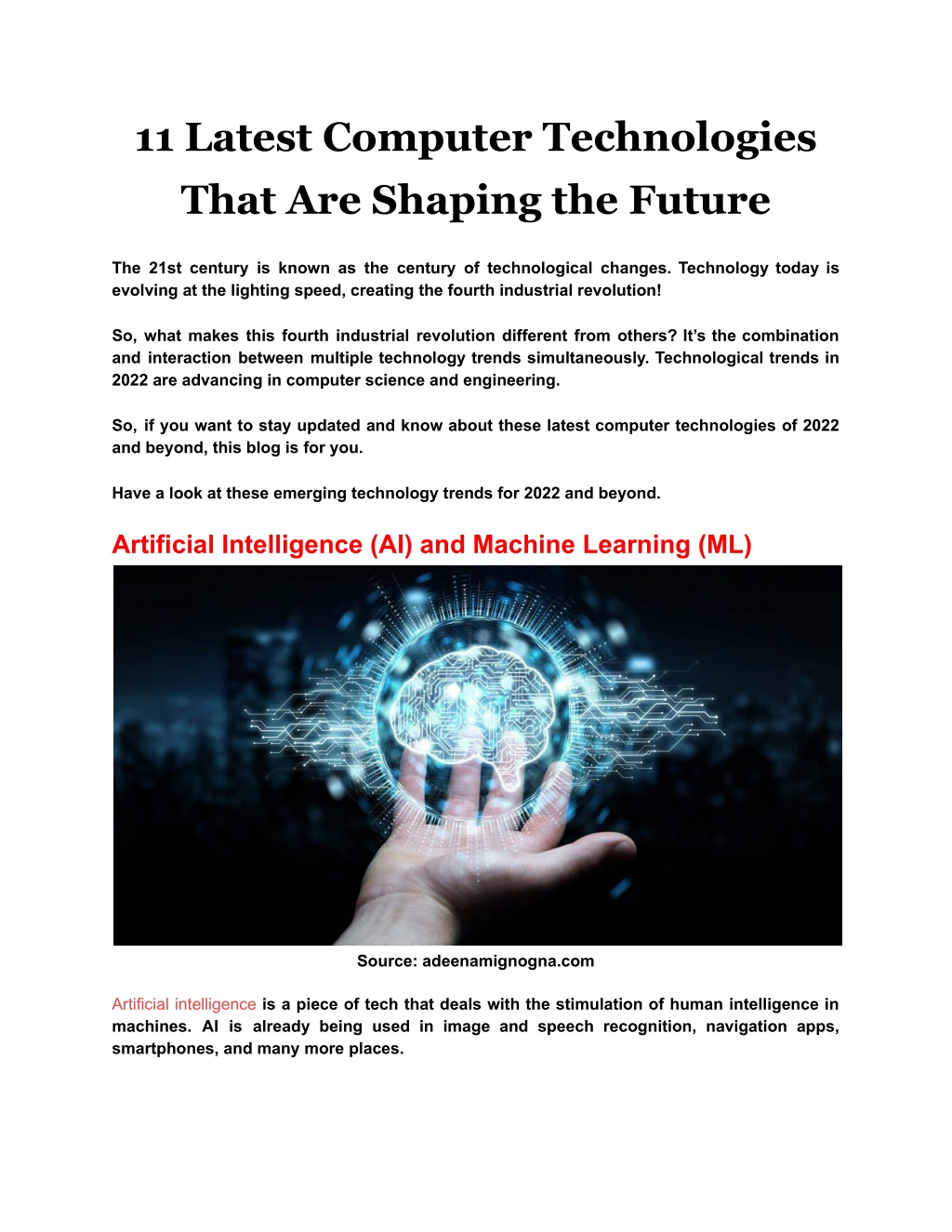 PPT - 11 Latest Computer Technologies That Are Shaping the Future ...