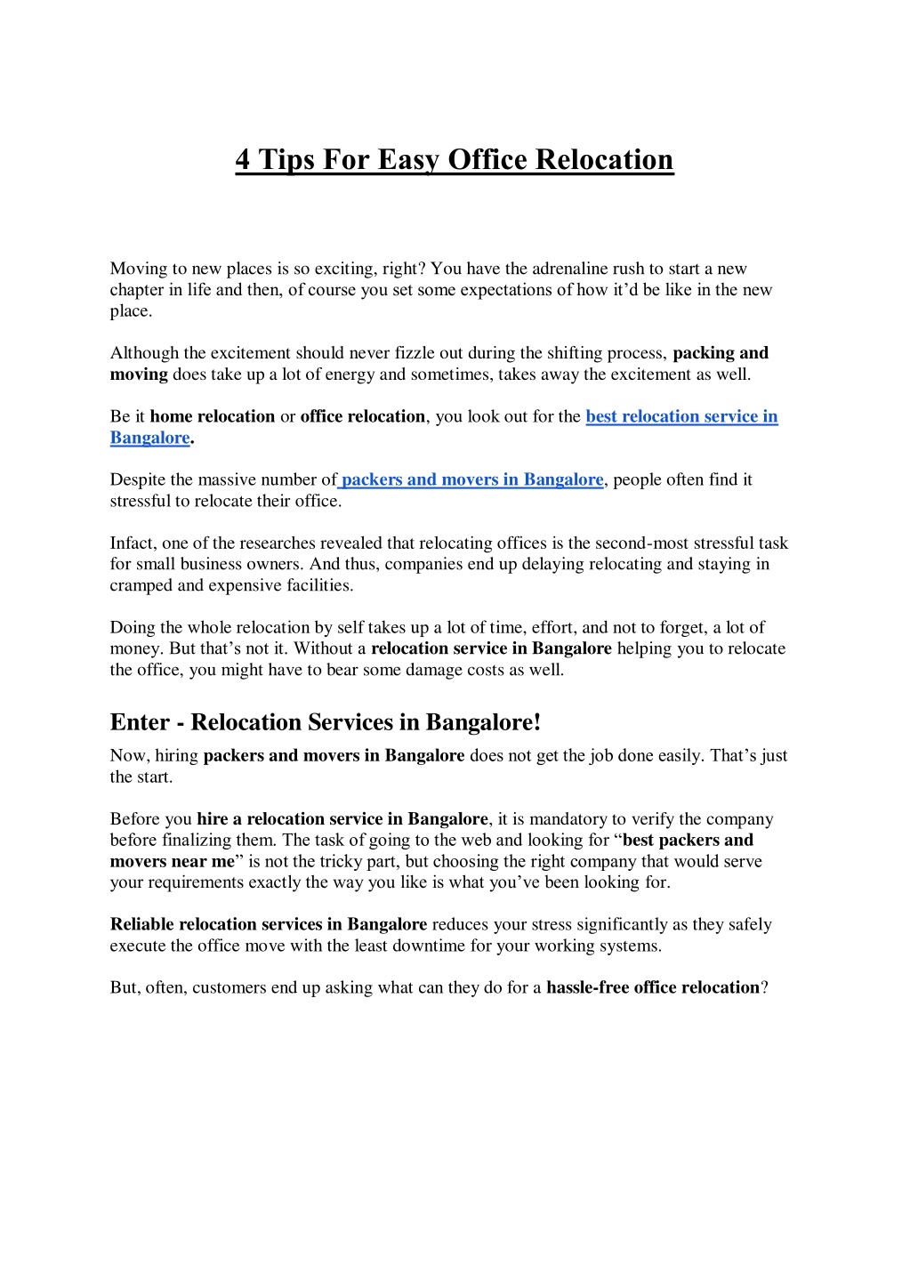 PPT - 4 Tips For Easy Office Relocation PowerPoint Presentation, free ...