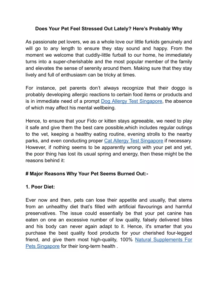 PPT - Does Your Pet Feel Stressed Out Lately PowerPoint Presentation ...