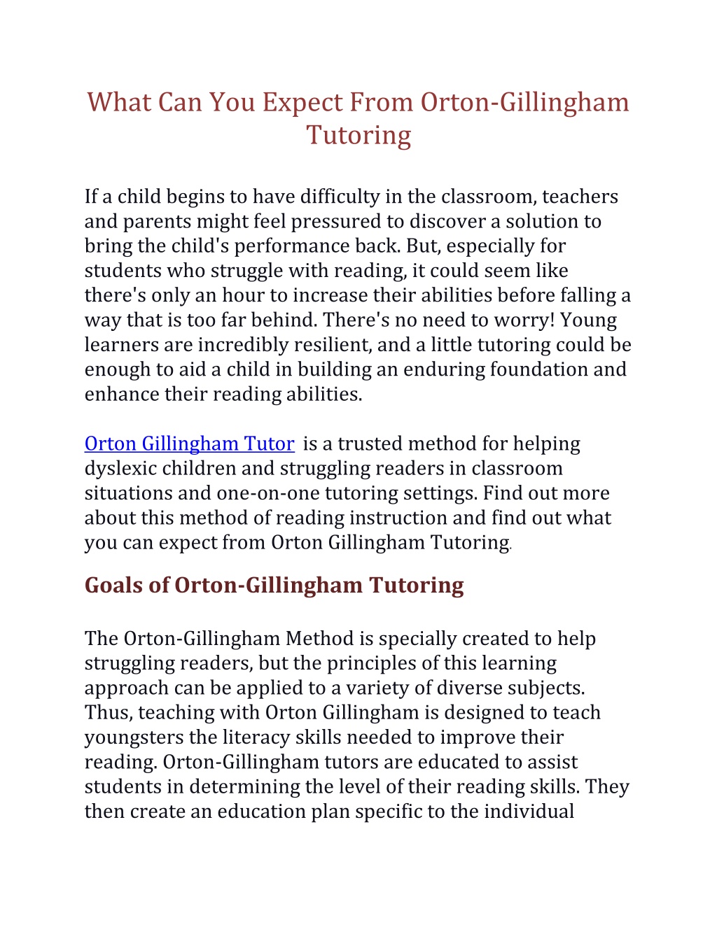 PPT - Math Tutoring Orton Gillingham for Dyslexia PowerPoint ...