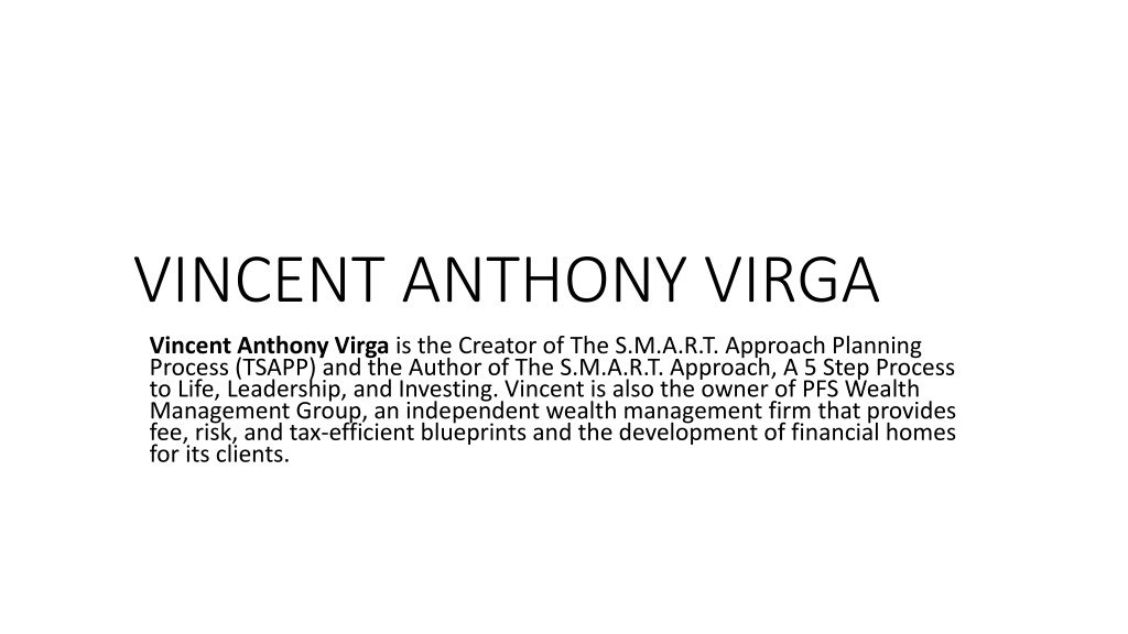 PPT - VINCENT ANTHONY VIRGA PPT PowerPoint Presentation, free download ...