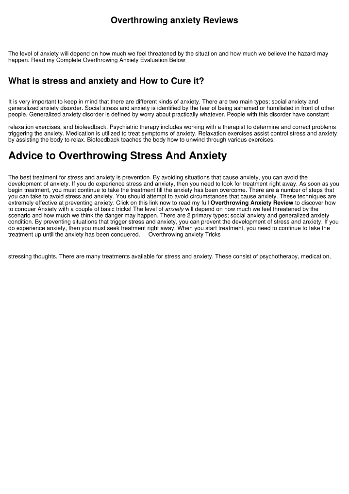 PPT - Anxiety and Stress Download PowerPoint Presentation, free ...