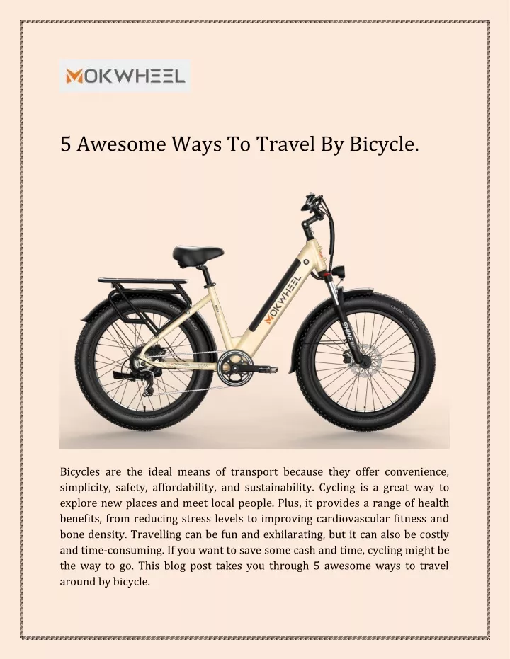 PPT - 5 Awesome Ways To Travel By Bicycle. PowerPoint Presentation ... PPT - 5 Awesome Ways To Travel By Bicycle. PowerPoint Presentation ...