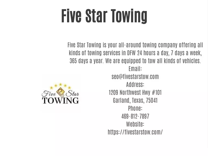 PPT - Five Star Towing PowerPoint Presentation, free download - ID:11352577