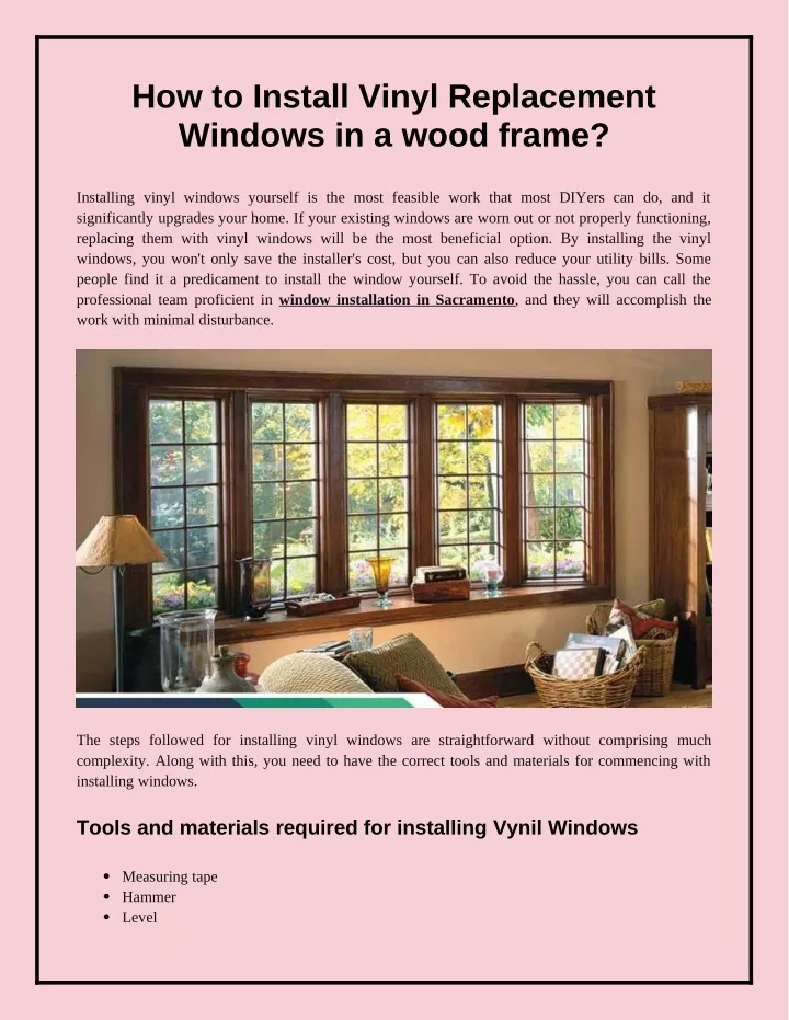 PPT - Easy Tips To Install Vinyl Windows Replacement In Wood Frame ...