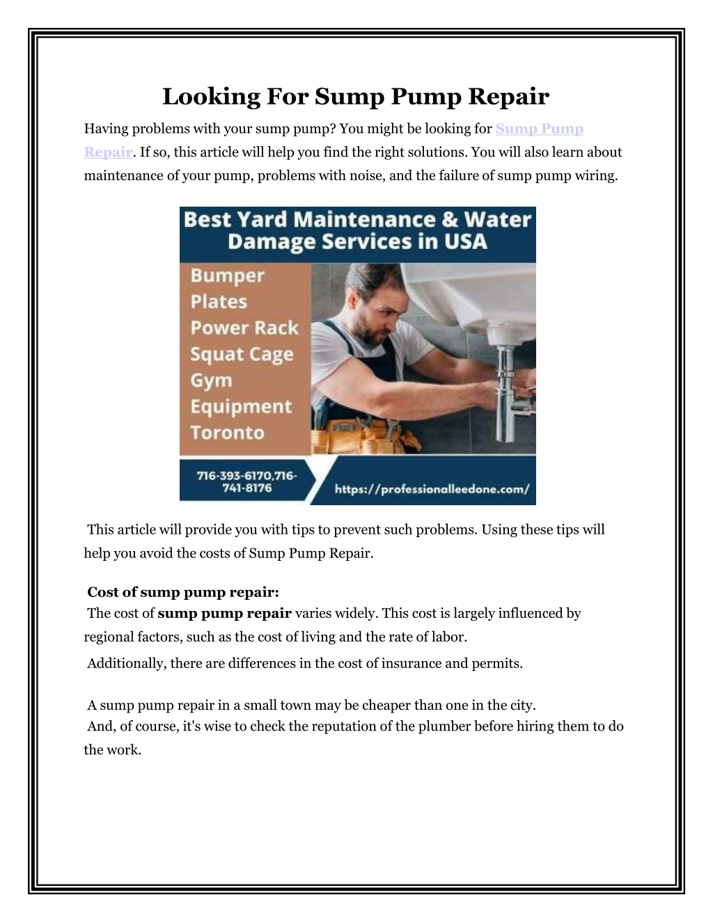 PPT - Looking For Sump Pump Repair PowerPoint Presentation, free ...