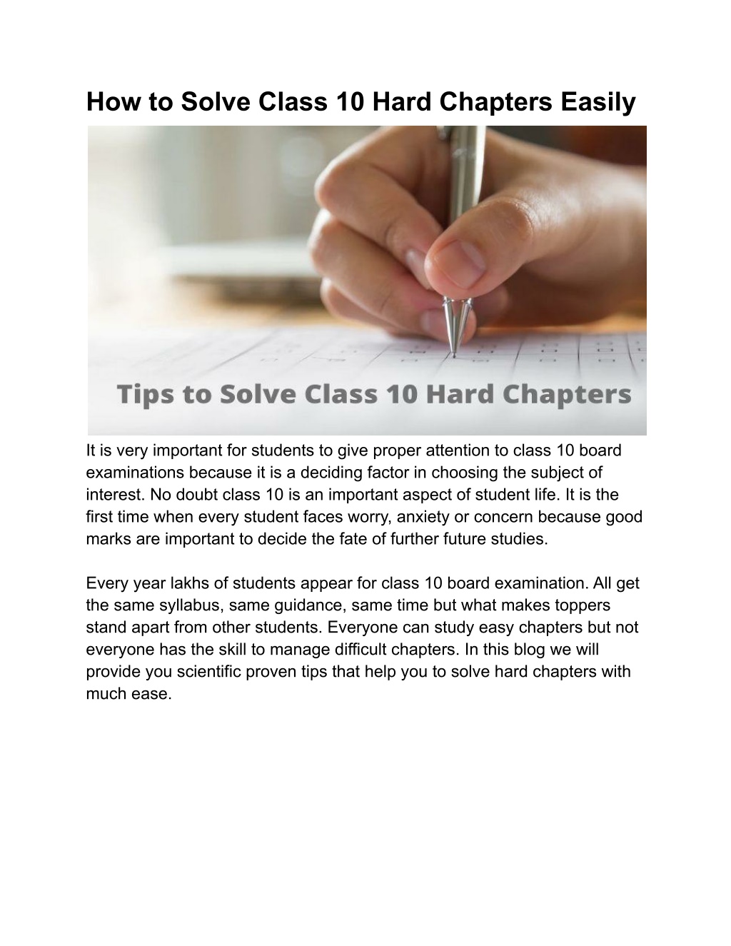 PPT - How to Solve Class 10 Hard Chapters Easily PowerPoint ...