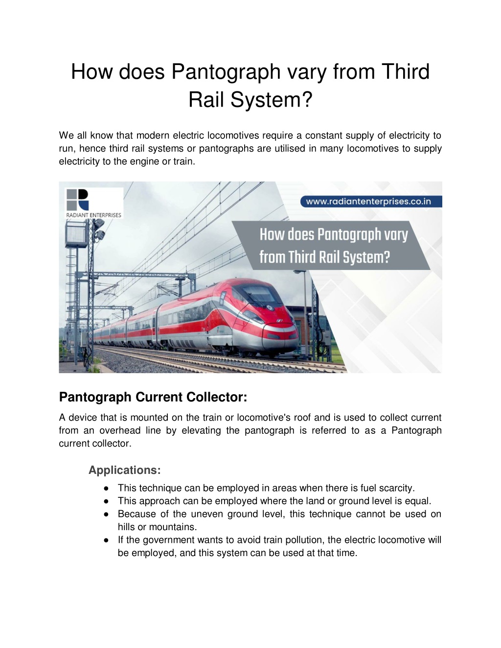 PPT - How does Pantograph vary from Third Rail System PowerPoint ...