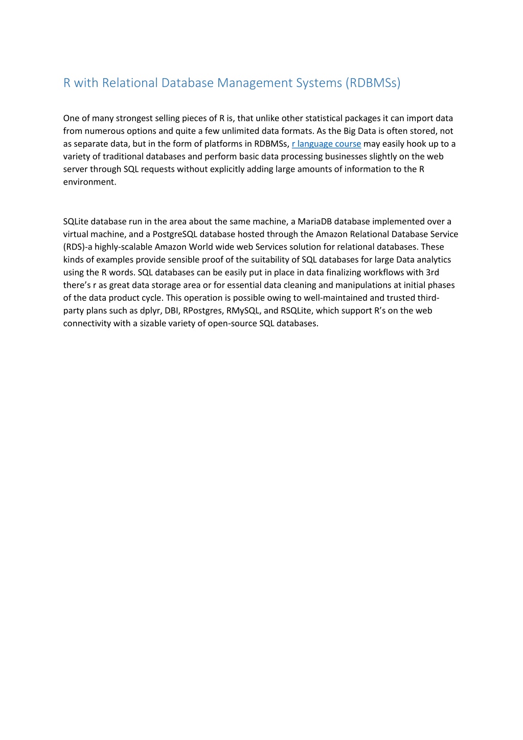 PPT - R with Relational Database Management Systems PowerPoint ...