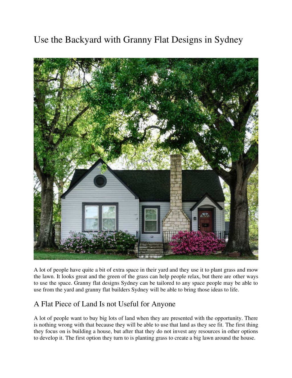 PPT - Use the Backyard with Granny Flat Designs in Sydney PowerPoint ...