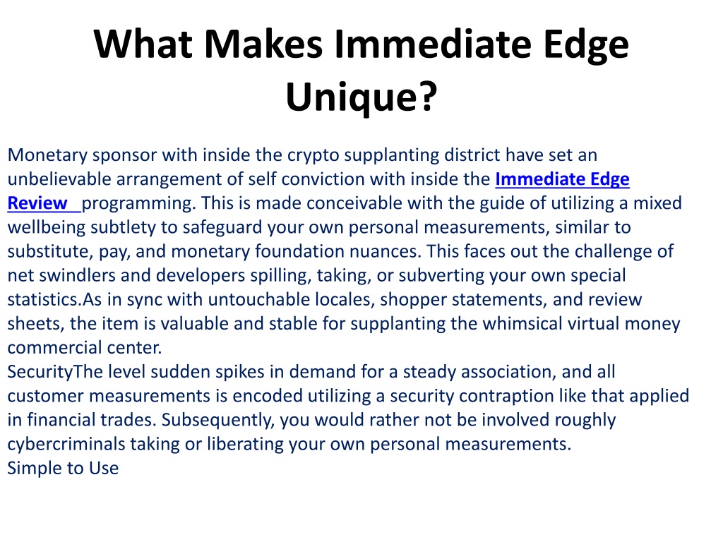 PPT - What Makes Immediate Edge Unique PowerPoint Presentation, free ...