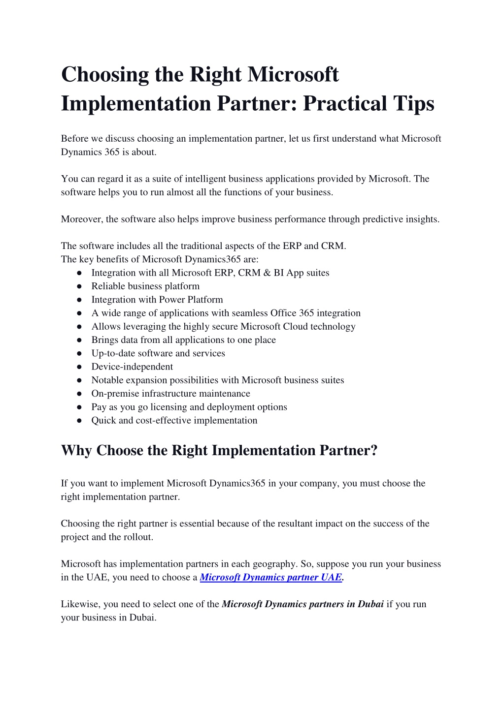 PPT - Choosing the Right Microsoft Implementation Partner_ Practical ...