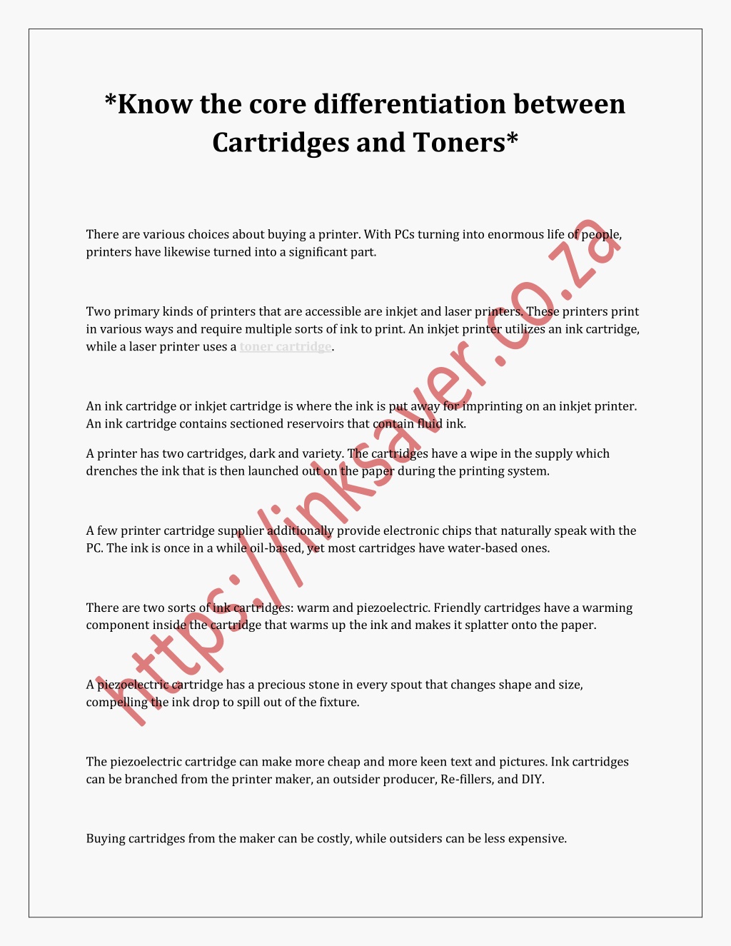 PPT - Know the core differentiation between Cartridges and Toners ...