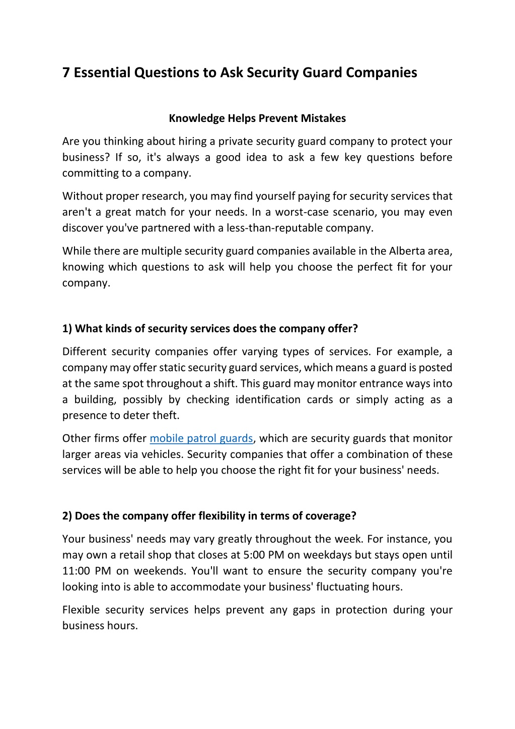 PPT - 7 Essential Questions to Ask Security Guard Companies PowerPoint ...