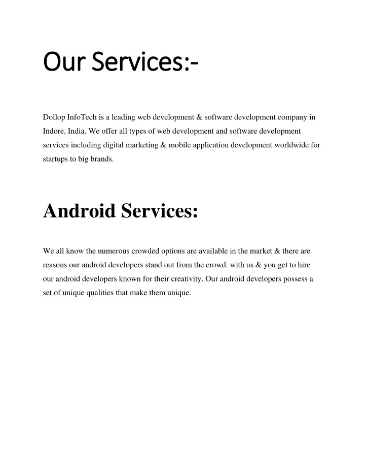 PPT - Best IT Company In Indore - Dollop Infotech PowerPoint Presentation - ID:11377017