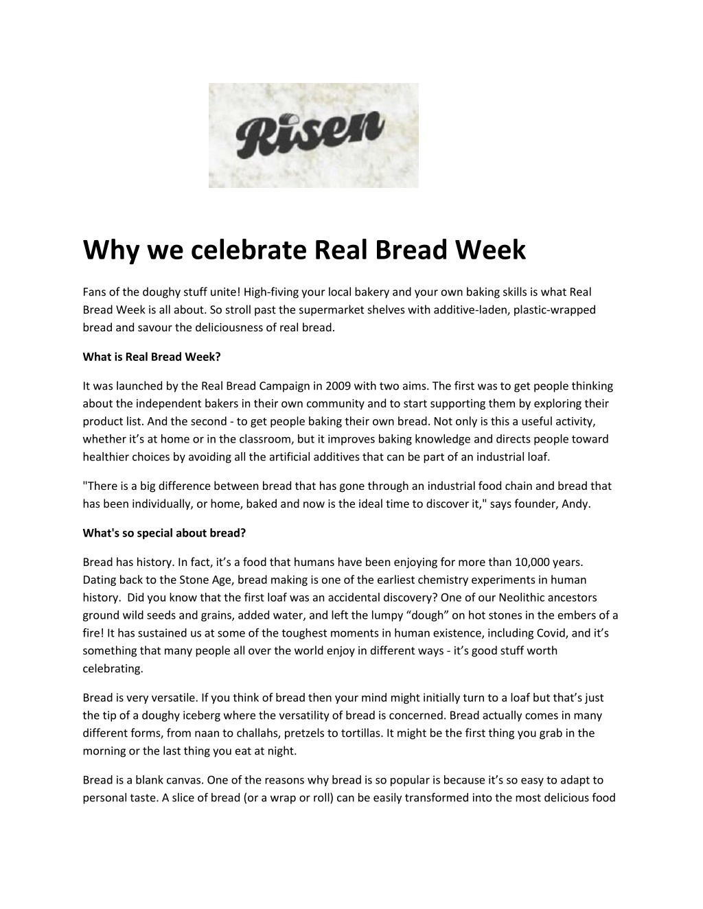 PPT - Why we celebrate Real Bread Week - Risen PowerPoint Presentation ...