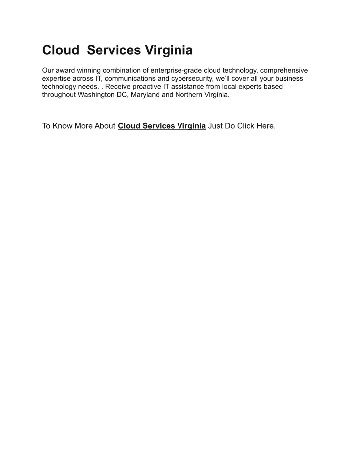 PPT - Cloud Services Virginia PowerPoint Presentation, free download ...