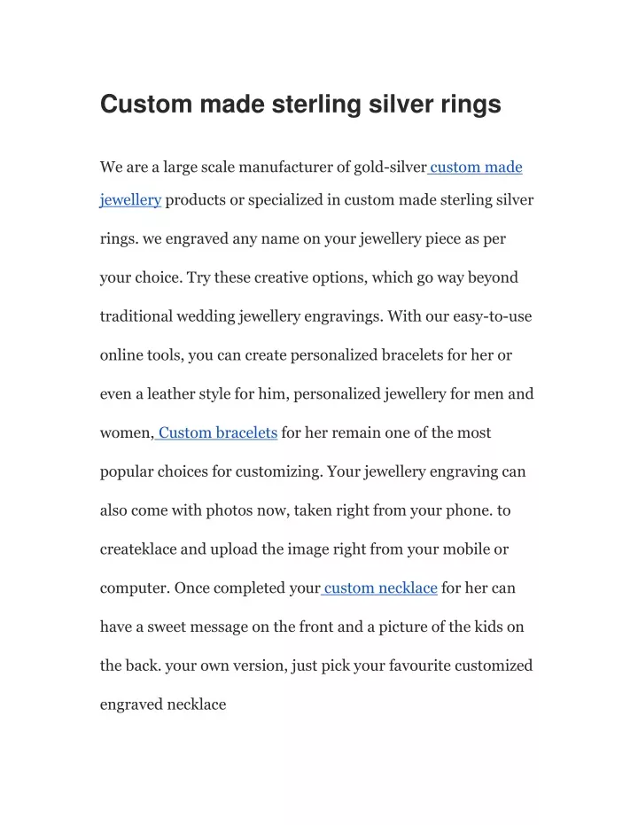 PPT - Custom Made Sterling Silver Ring PowerPoint Presentation, free ...