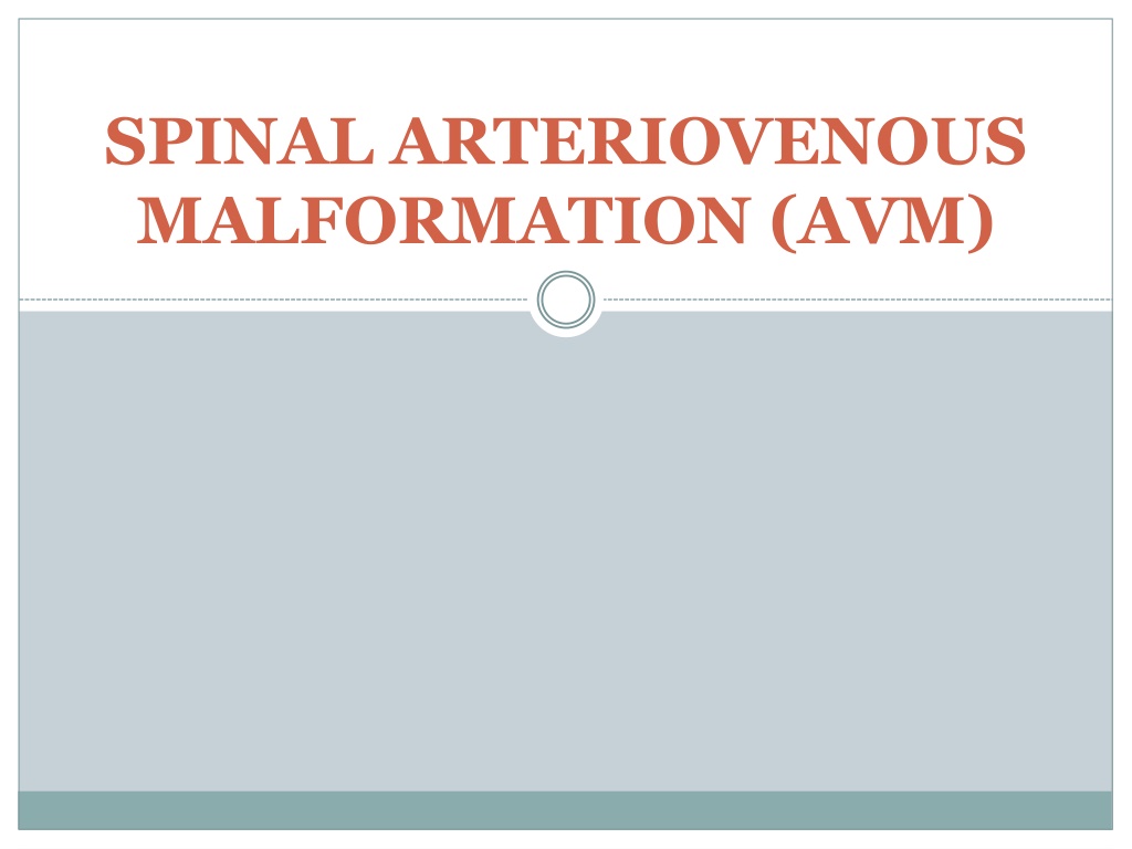 PPT - SPINAL ARTERIOVENOUS MALFORMATION (AVM) PowerPoint Presentation ...