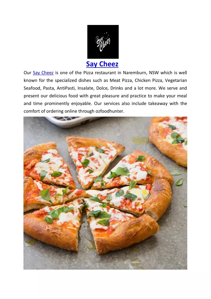 PPT - $5 off - Say Cheez Restaurant Naremburn Menu, NSW PowerPoint ...