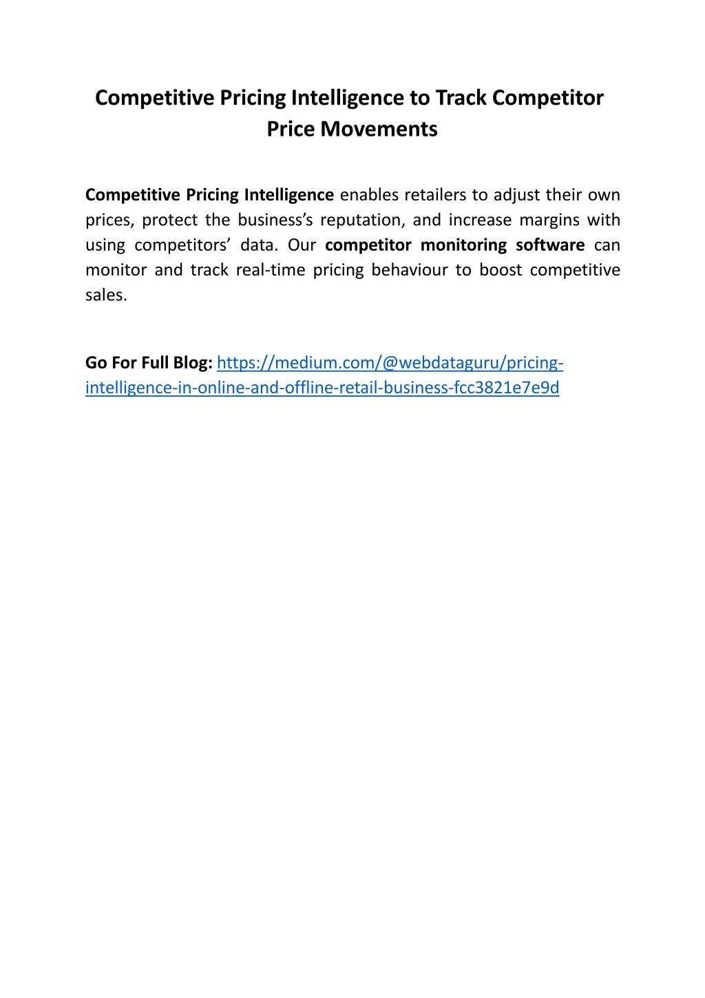 PPT - Competitive Pricing Intelligence to Track Competitor Price ...