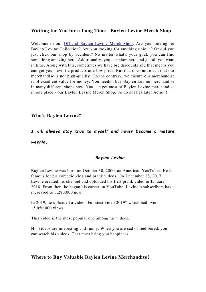PPT - Baylen Levine Merch PowerPoint Presentation, free download - ID ... PPT - Baylen Levine Merch PowerPoint Presentation, free download - ID ...