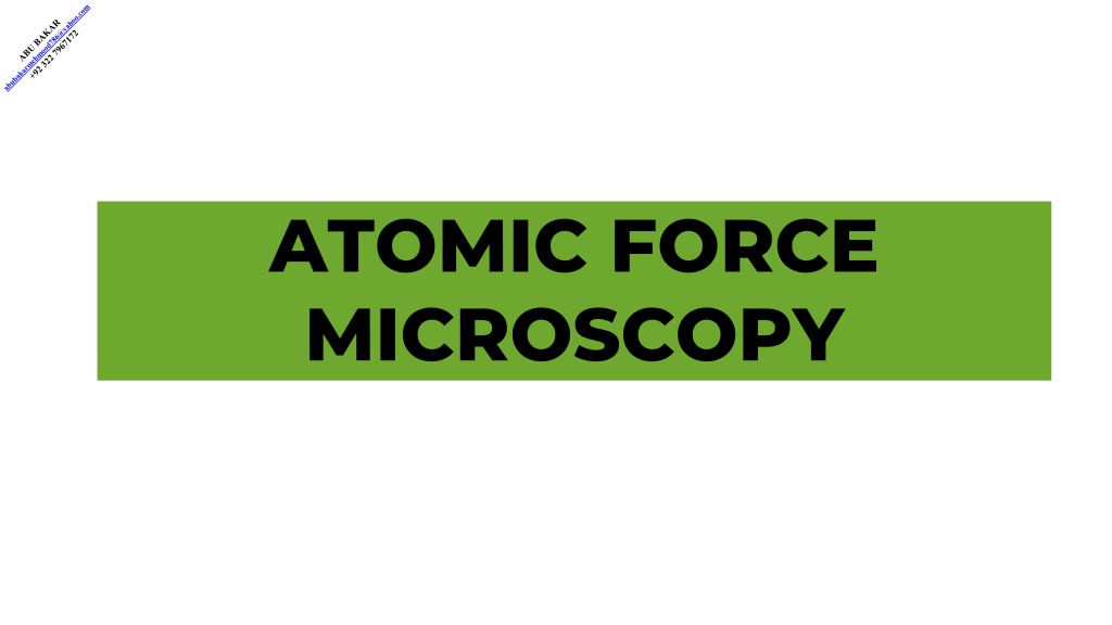 PPT - ATOMIC FORCE MICROSCOPY PowerPoint Presentation, free download - ID:11397440