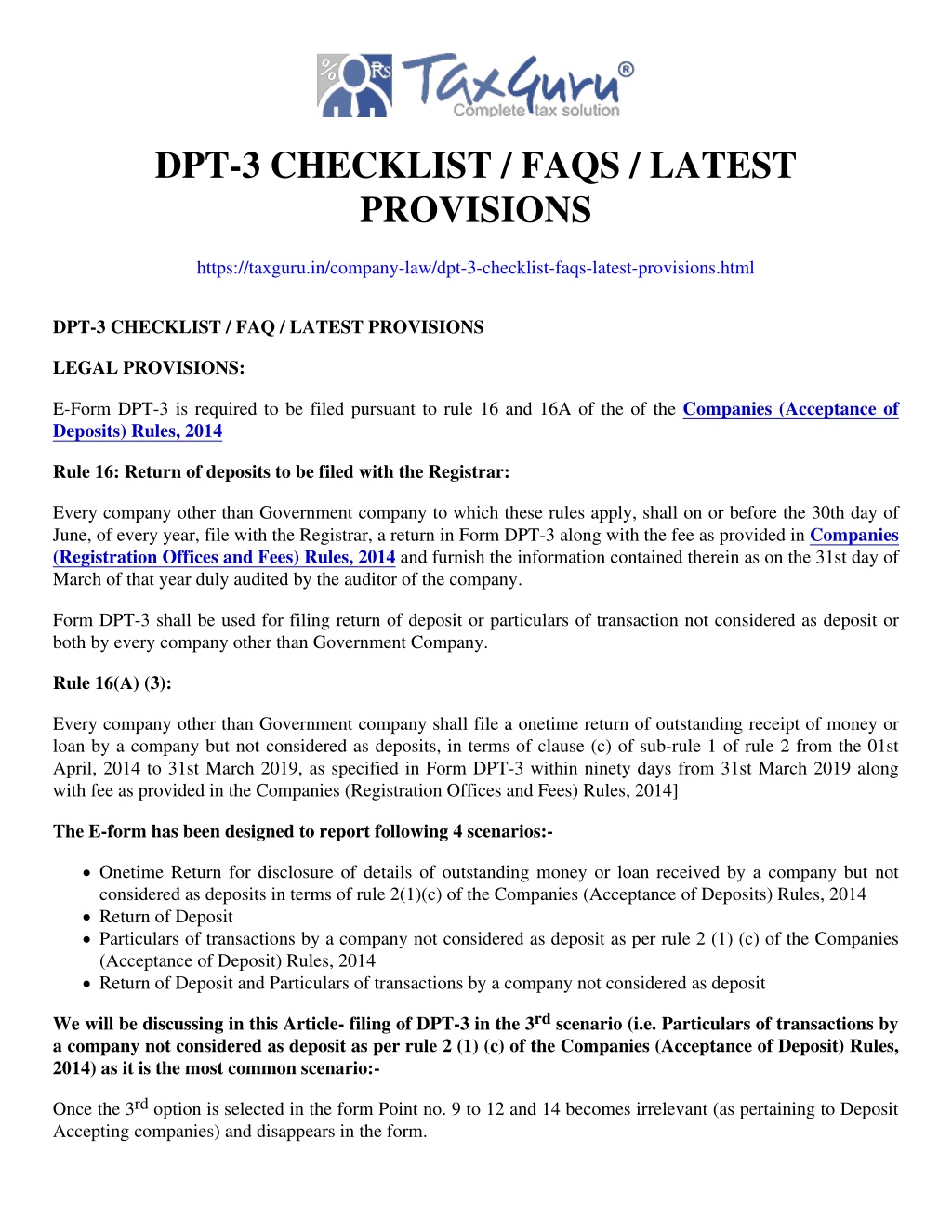 PPT - DPT-3 Checklist / FAQs / Latest Provisions PowerPoint ...