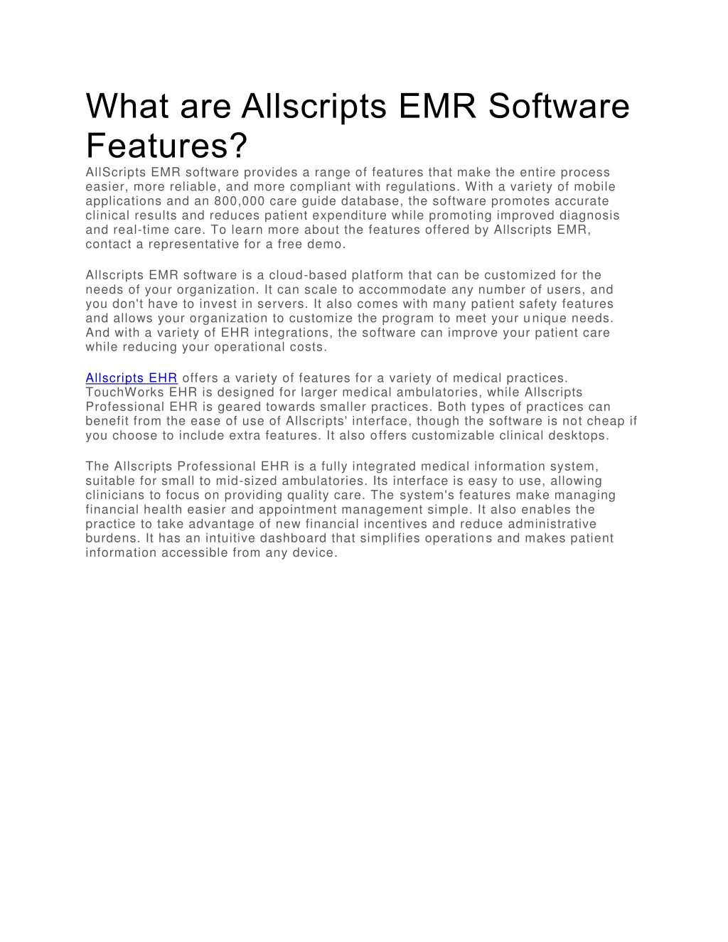 PPT - What are Allscripts EMR Software Features.docx PowerPoint ...