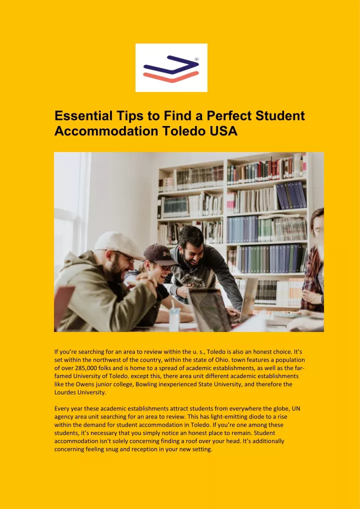 PPT - Essential Tips to Find a Perfect Student Accommodation Toledo USA ...